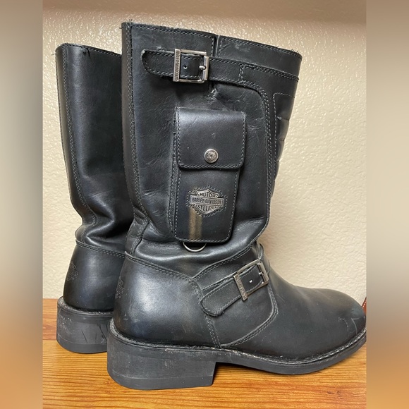 Harley-Davidson | Shoes | Vtg Harleydavidson Leather Motorcycle Riding ...
